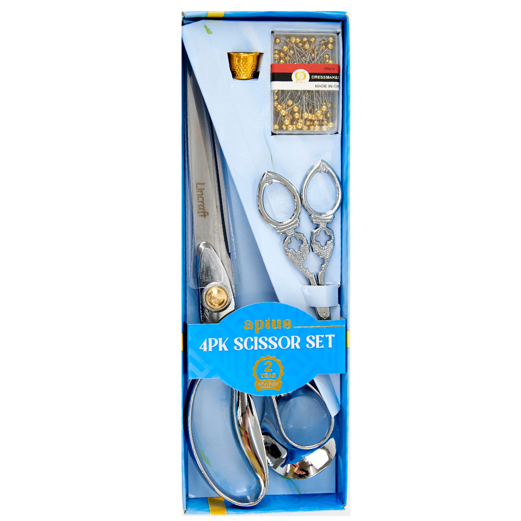 Aptus Sewing Scissor Set, Silver- 4pk – Lincraft New Zealand