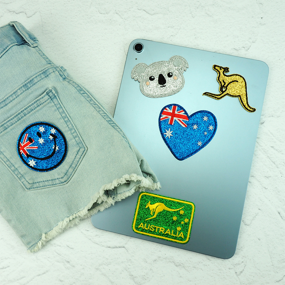 Arbee Crafty Patch, Australia Heart Glitter Flag- 1pc – Lincraft New Zealand