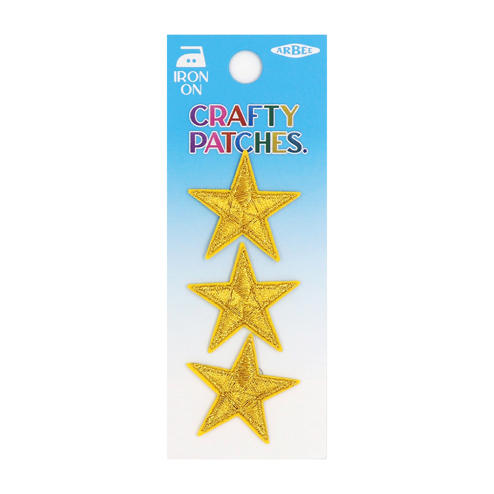 Arbee Crafty Patch, Military Gold Stars- 3pc – Lincraft New Zealand