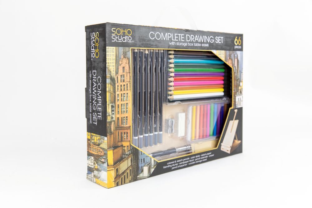 Complete Drawing Set with Storage Box Table Easel - 66pce – Lincraft ...