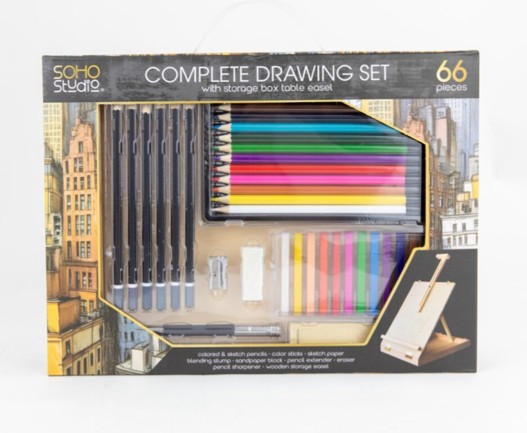 Complete Drawing Set with Storage Box Table Easel - 66pce – Lincraft ...