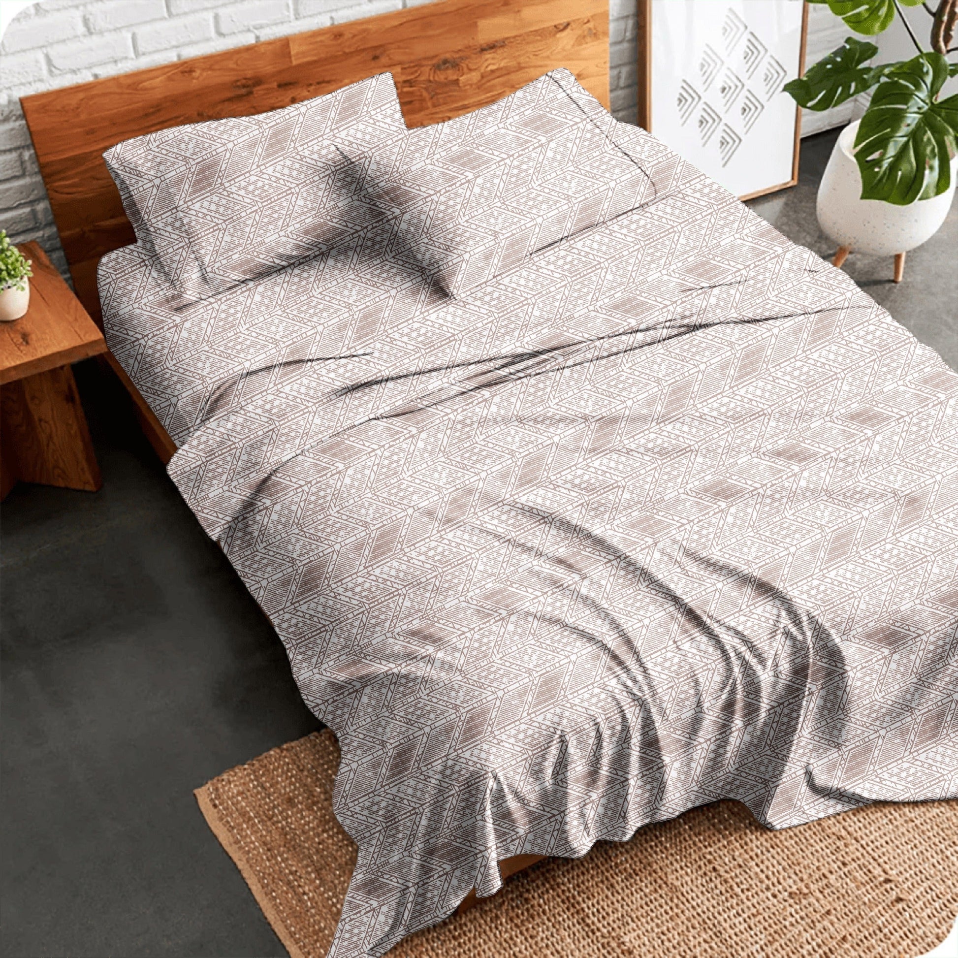 Alaria Printed Cotton Sheet Set, Single Bed- Arrow – Lincraft New Zealand