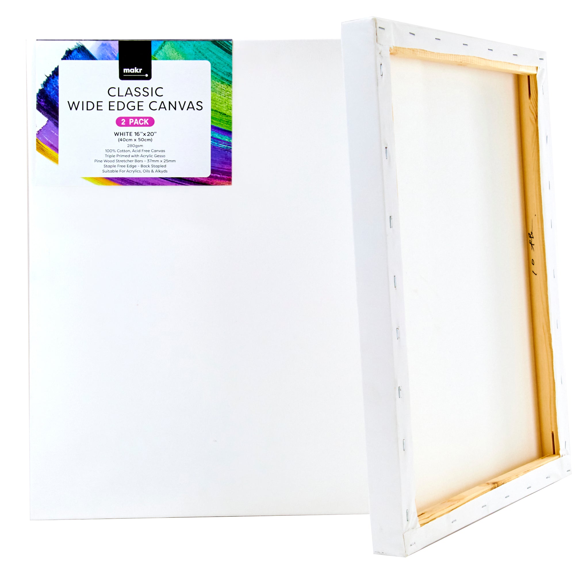 Makr Classic Wide Edge Value Pack Canvas, 2pk- 40cmx50cm – Lincraft New Zealand
