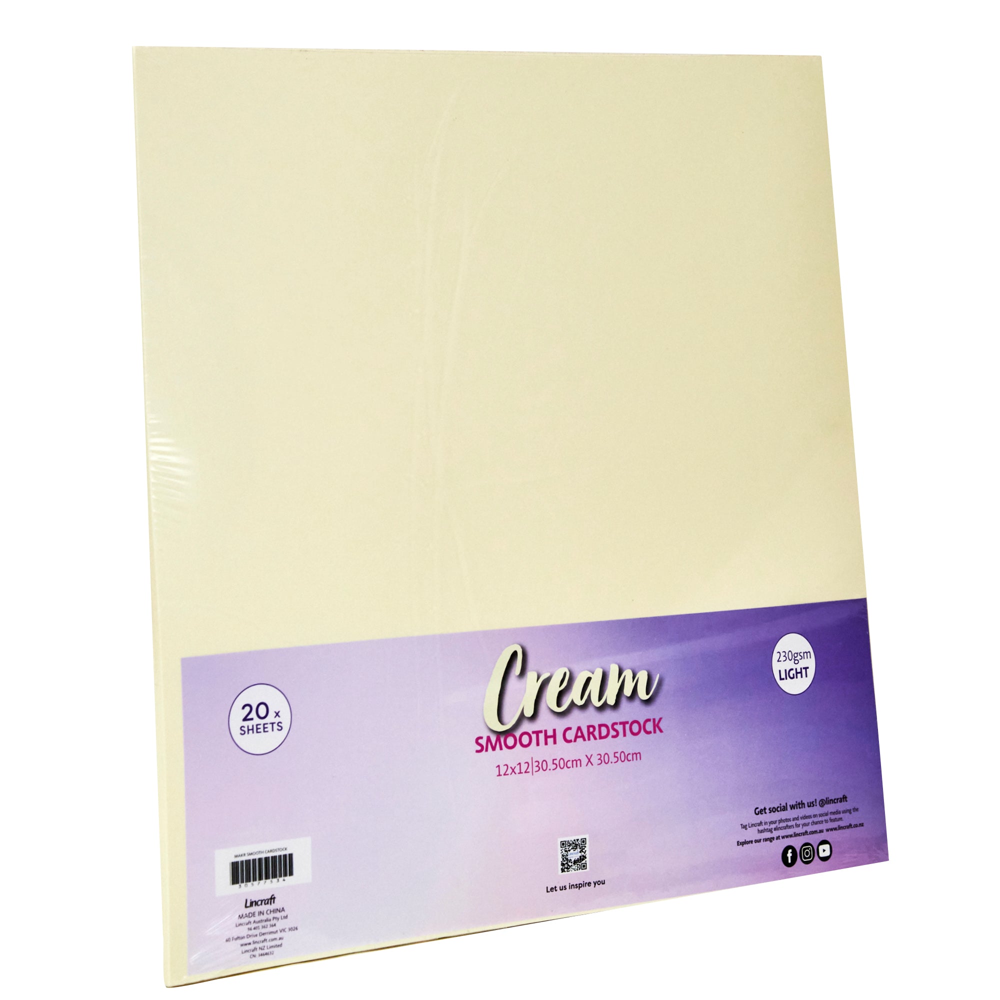 Makr Smooth Lightweight Cardstock, Cream- 12x12in – Lincraft New Zealand