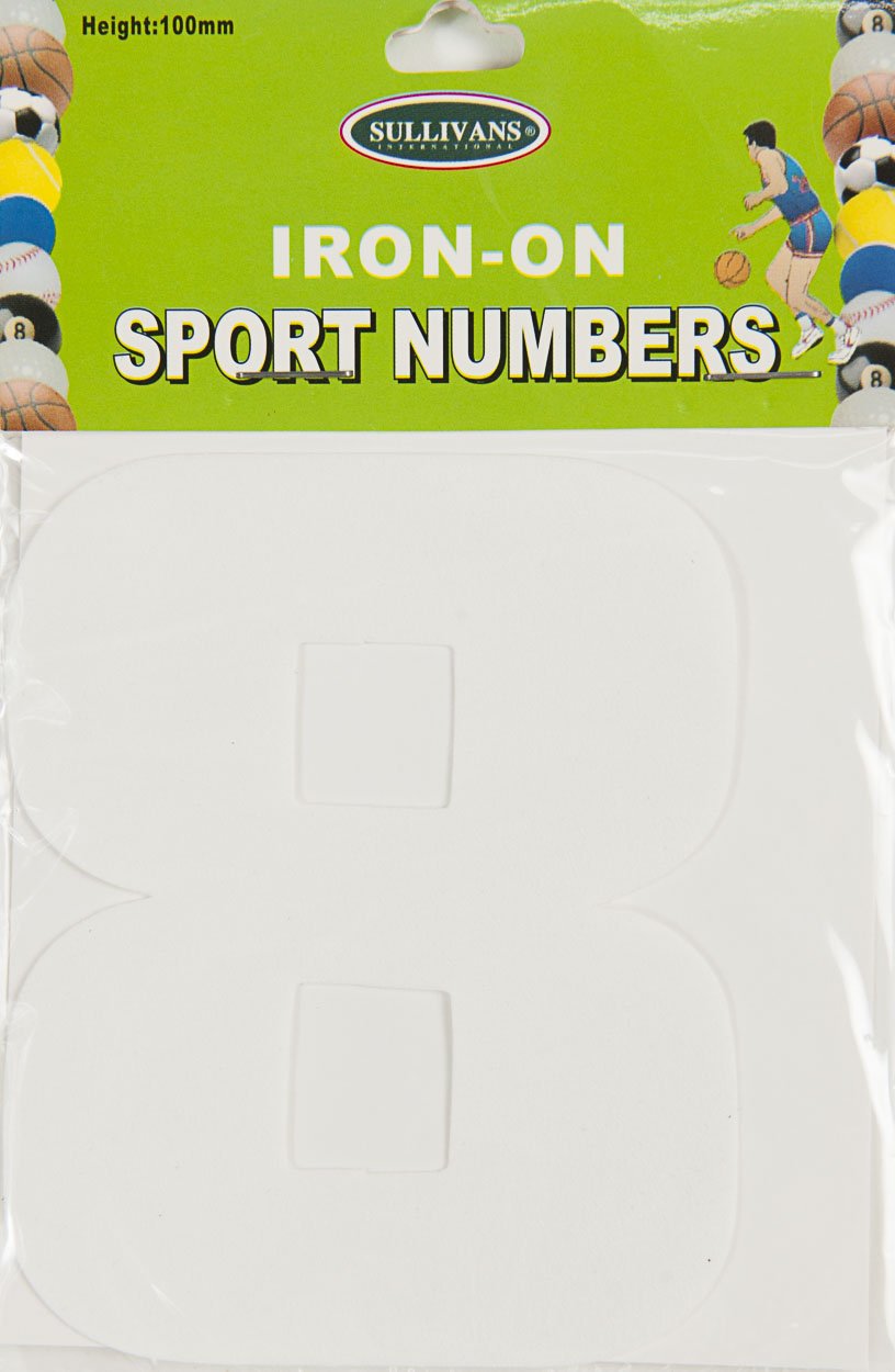 Sullivans Iron On Number 8, White- 10cm – Lincraft New Zealand