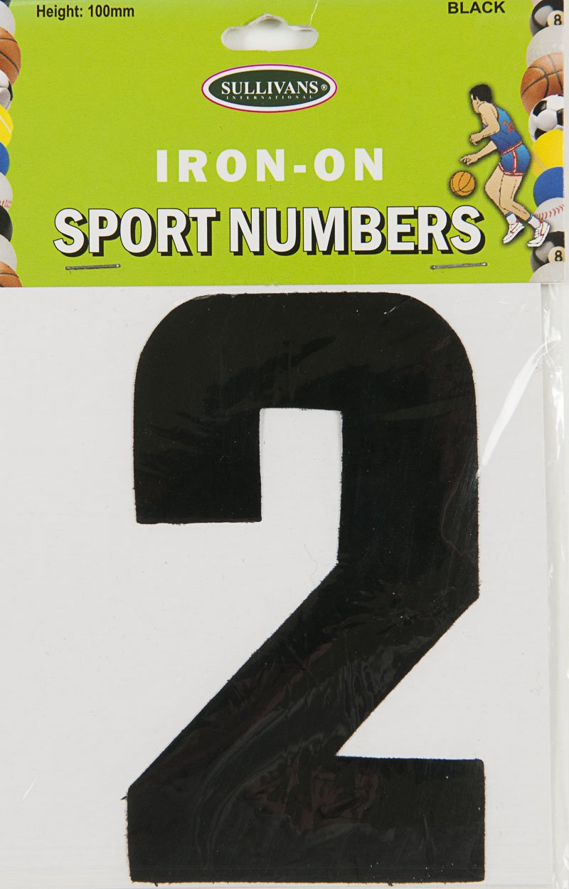 Sullivans Iron On Number 2, Black- 10cm – Lincraft New Zealand