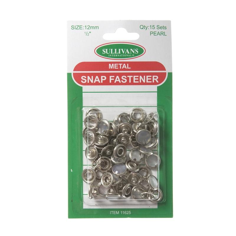 Metal Snap Fasteners Size 12mm, Pearl- 15 Sets – Lincraft New Zealand