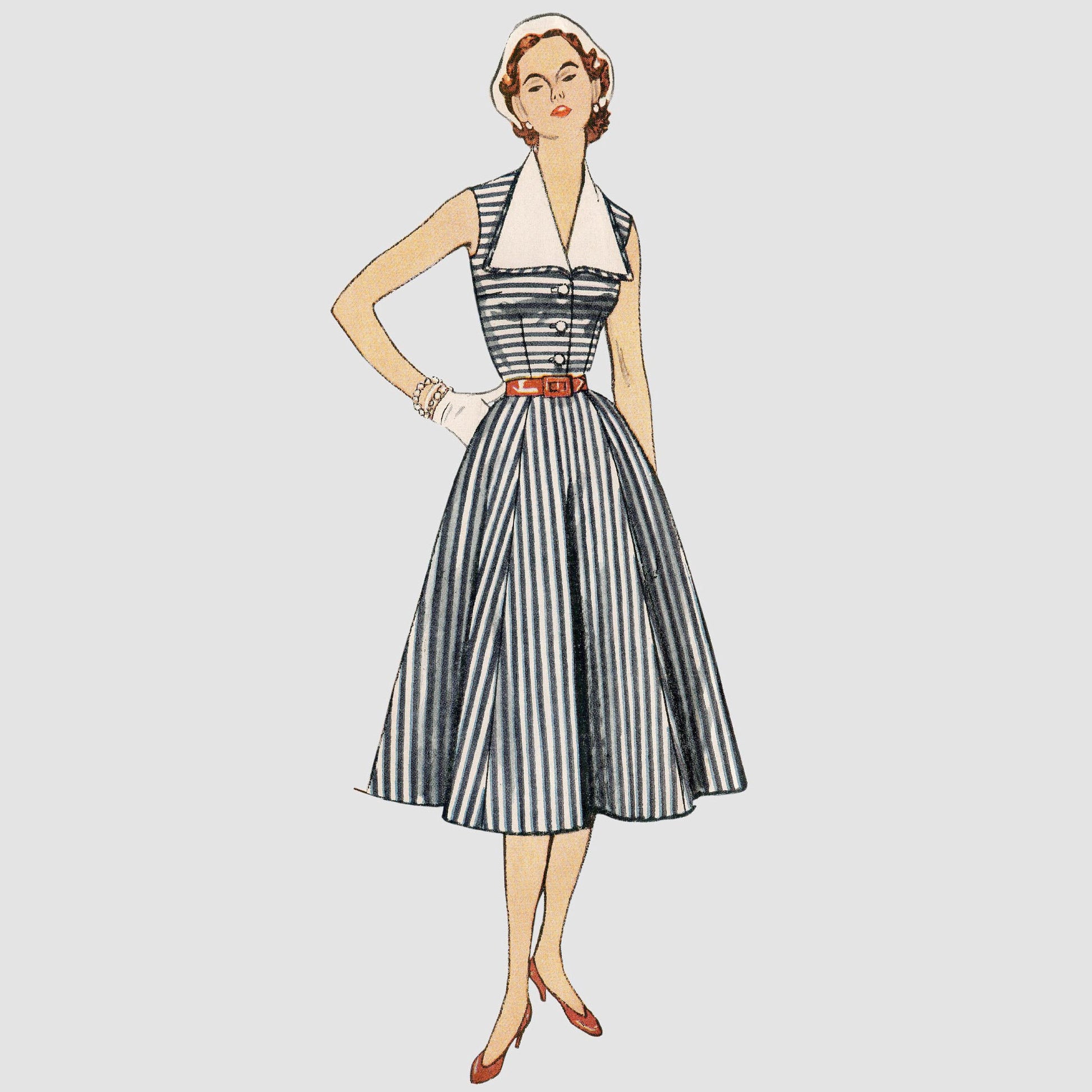 Simplicity Pattern 9105 Misses' Vintage Dress With Detachable Collar ...